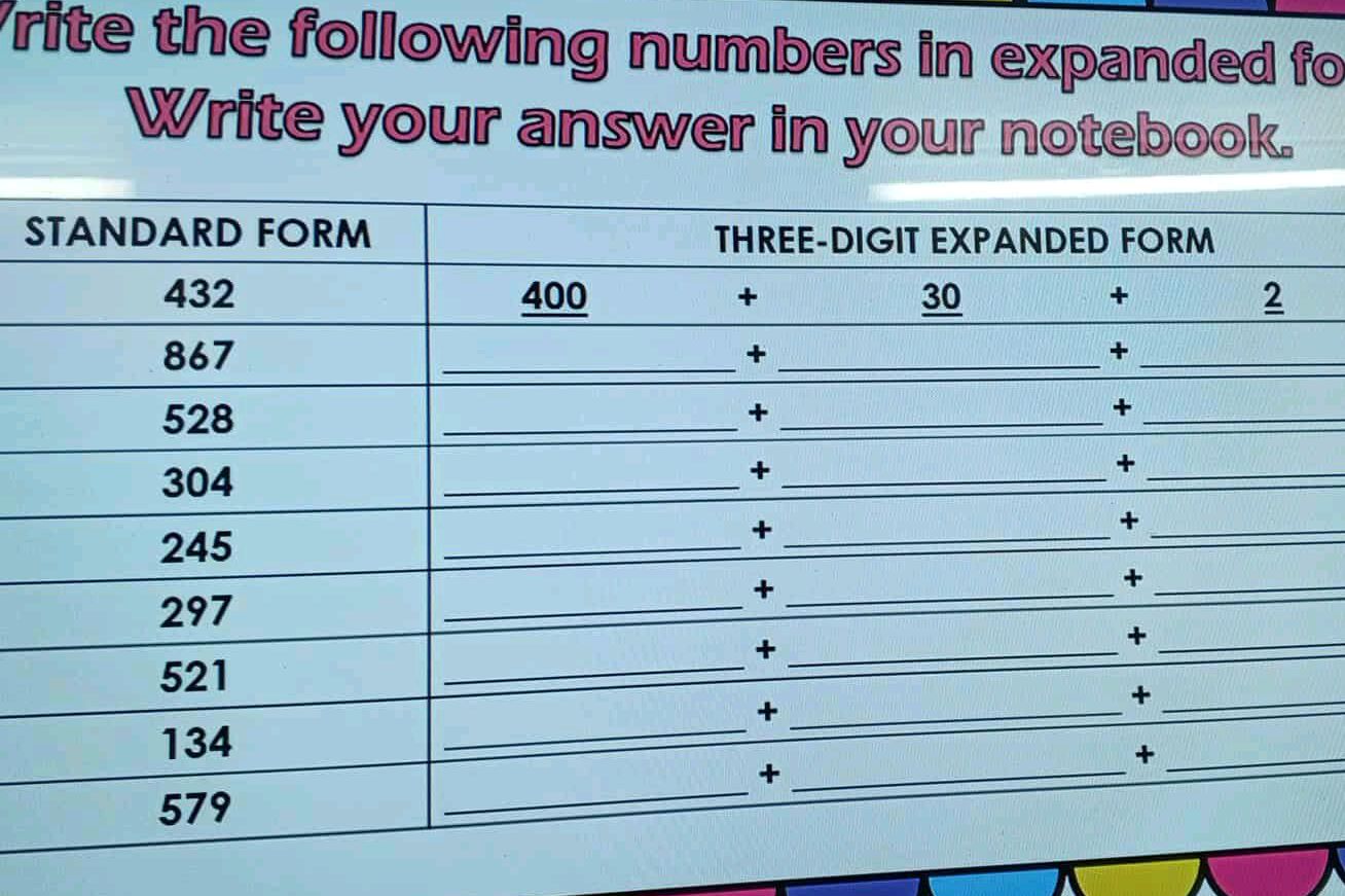 Write the following numbers in expanded | StudyX