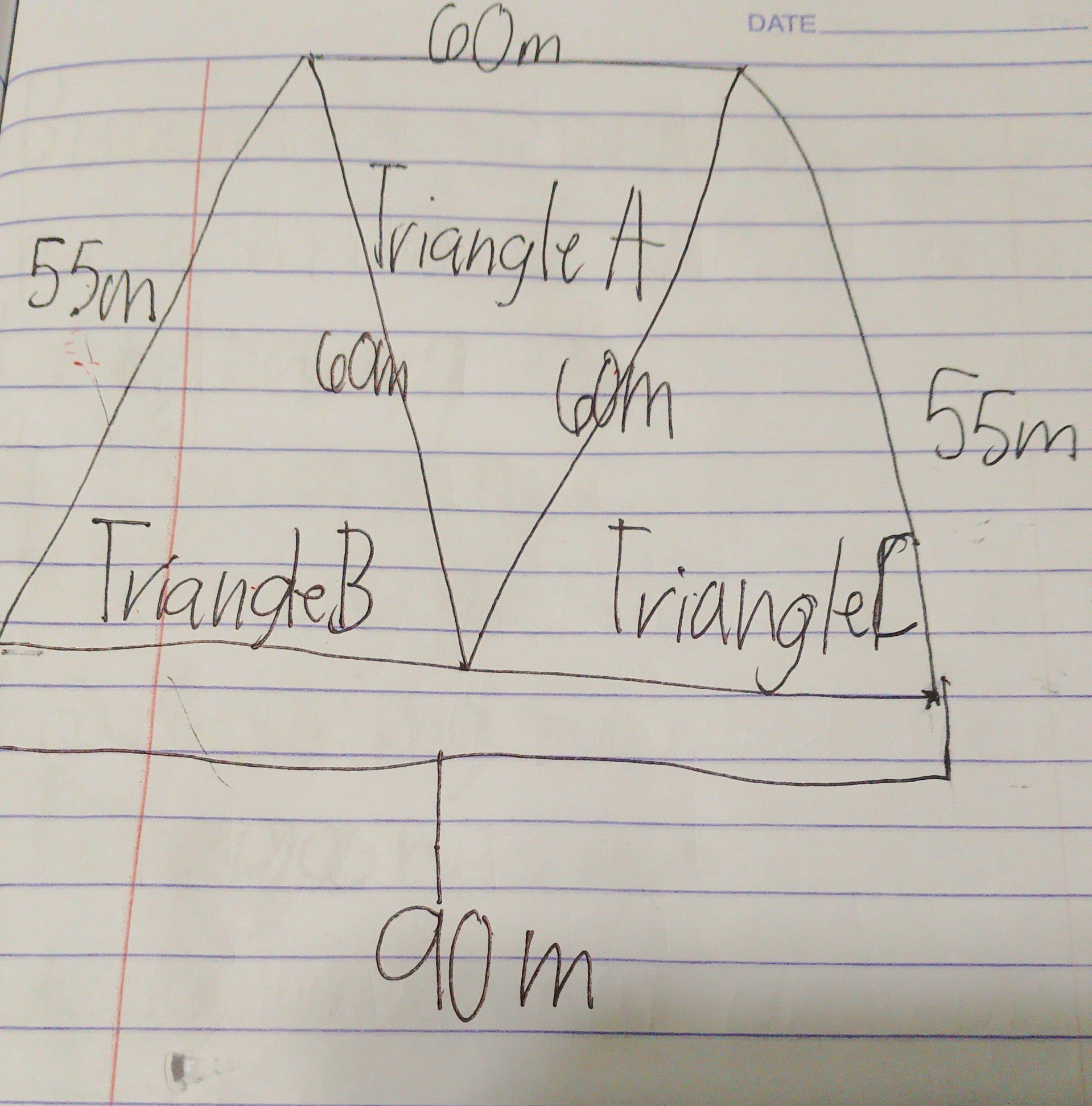 The image shows a diagram of three triangles | StudyX