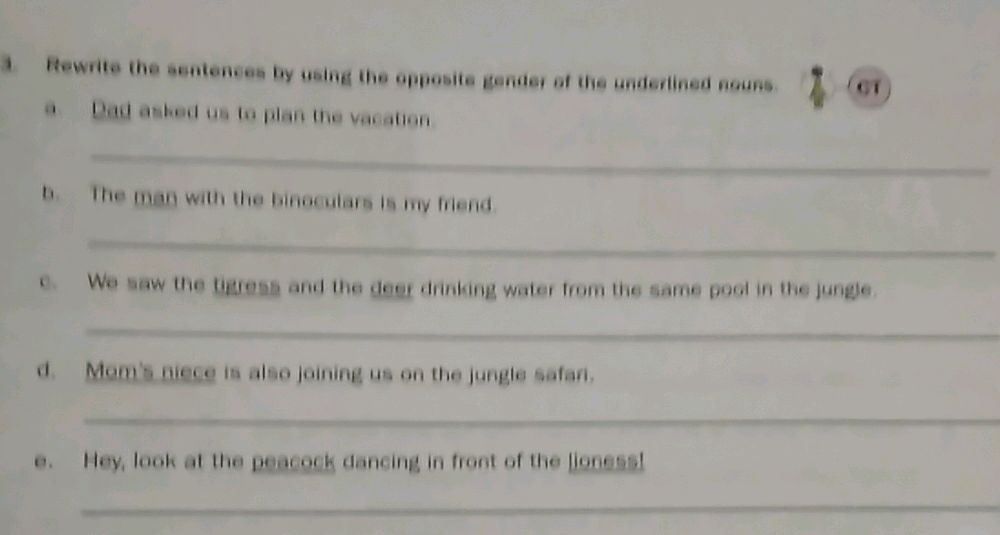 3. Rewrite the sentences by using the | StudyX