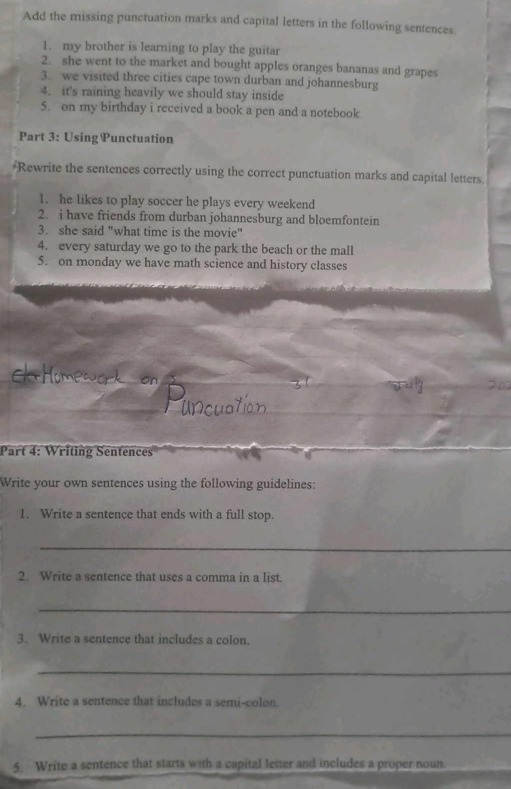 Add the missing punctuation marks and | StudyX