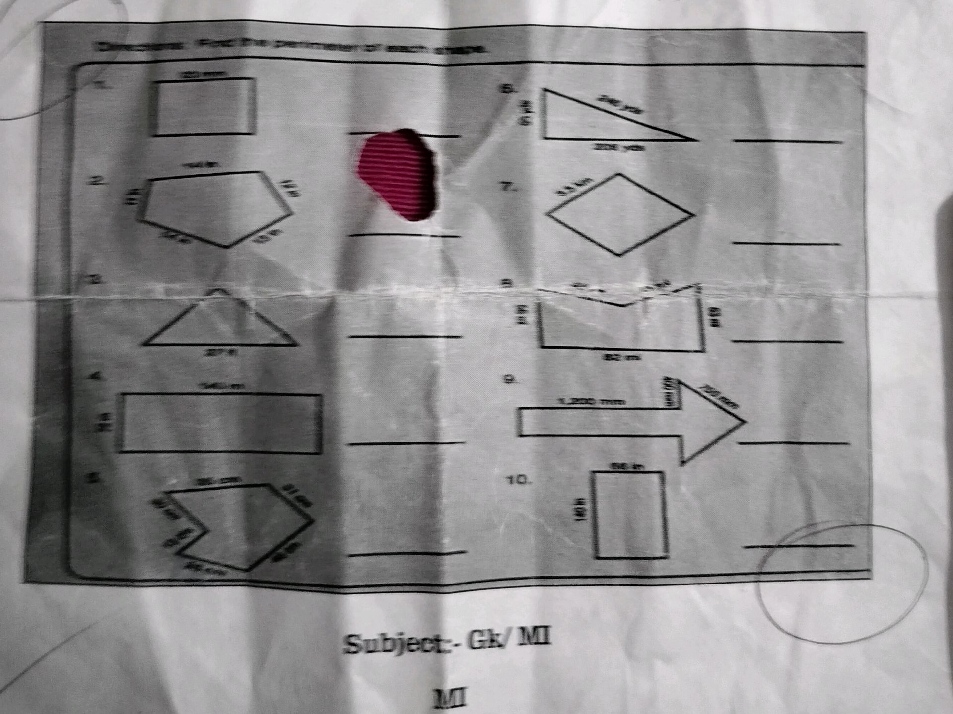Directions: Find the perimeter of each | StudyX