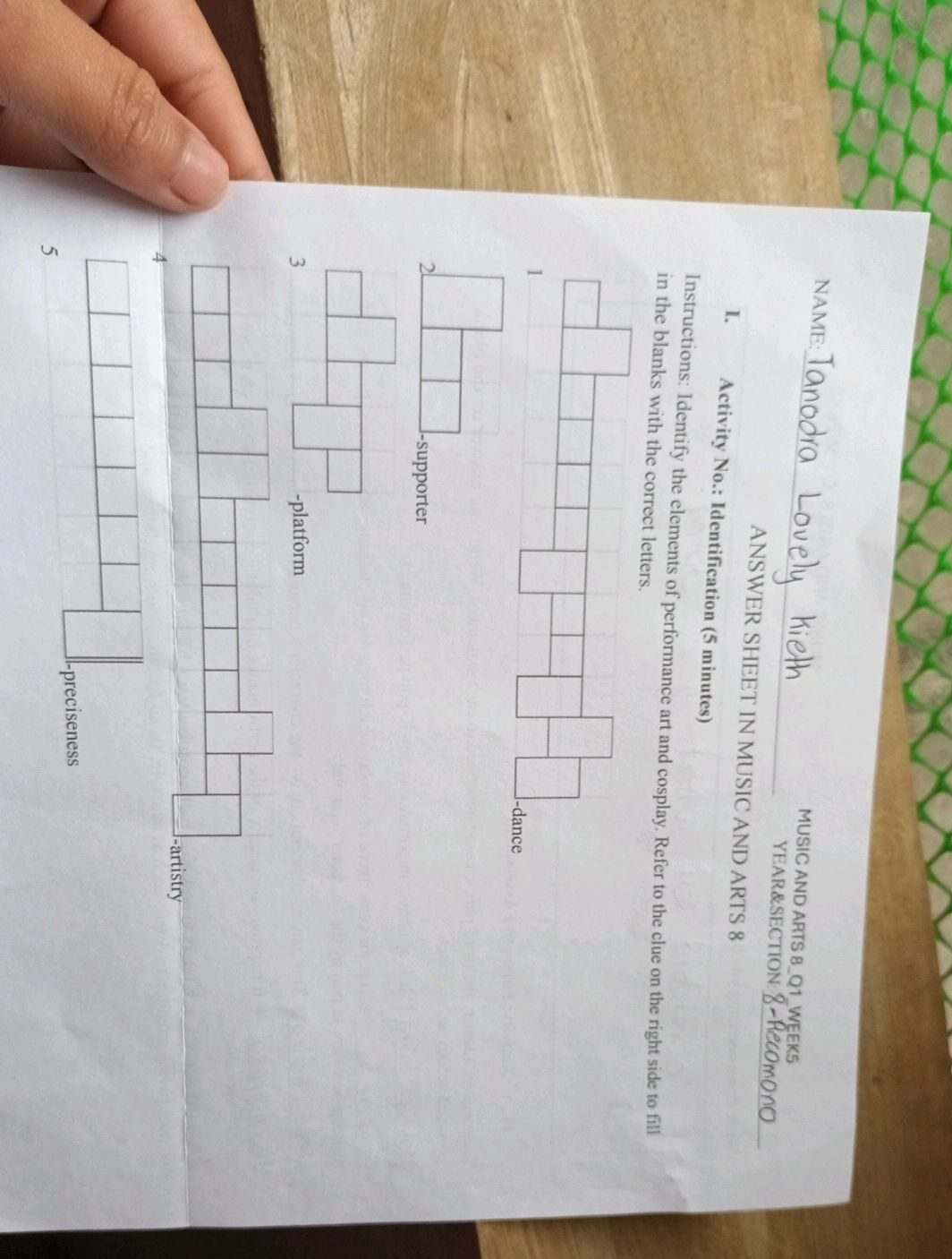 Instructions: Identify the elements of | StudyX