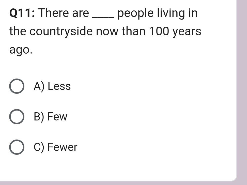 Q11: There are people living in the