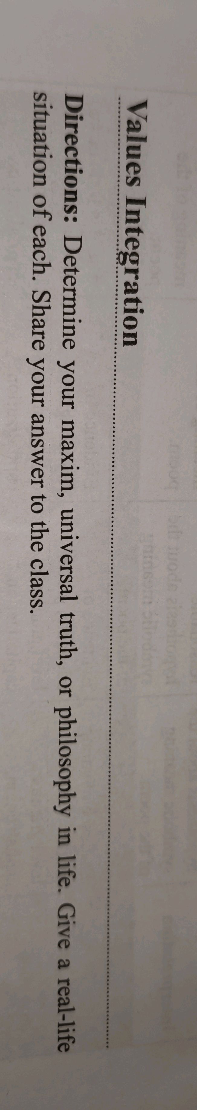 Directions: Determine your maxim, universal | StudyX