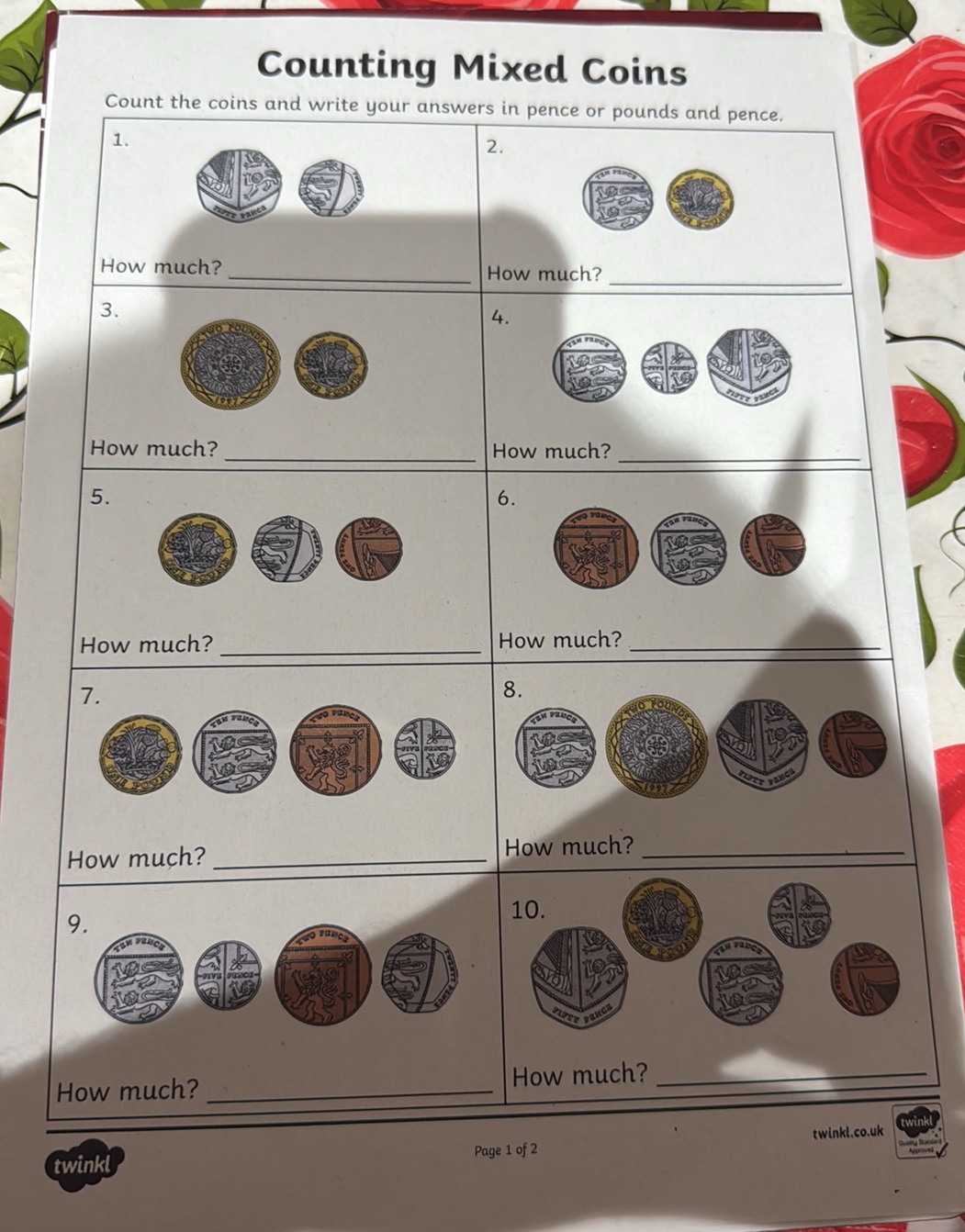 Count the coins and write your answers in | StudyX