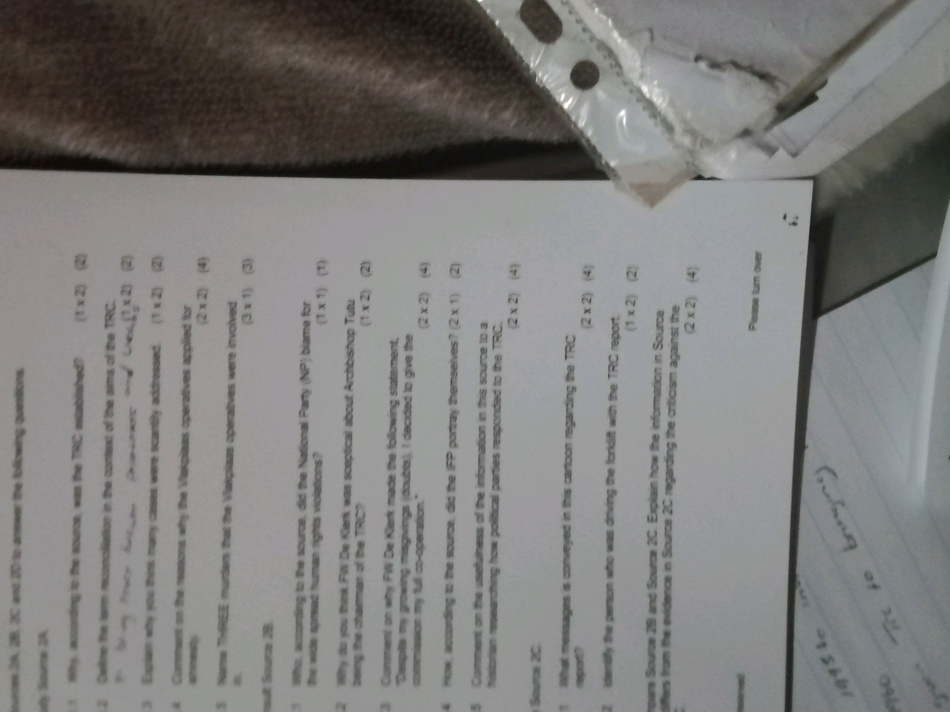 Study Source 2A, 2B, 2C and 2D to answer the | StudyX