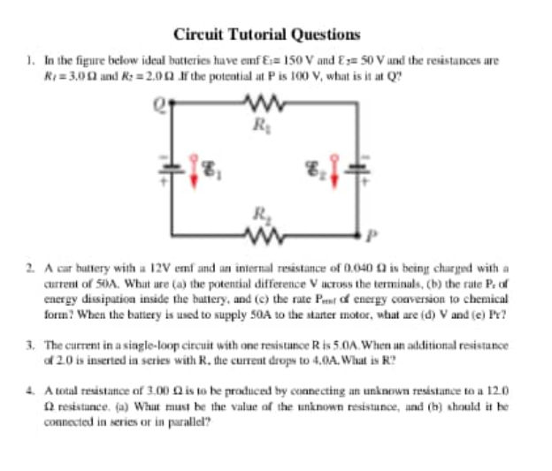 1. In the figure below ideal batteries have | StudyX