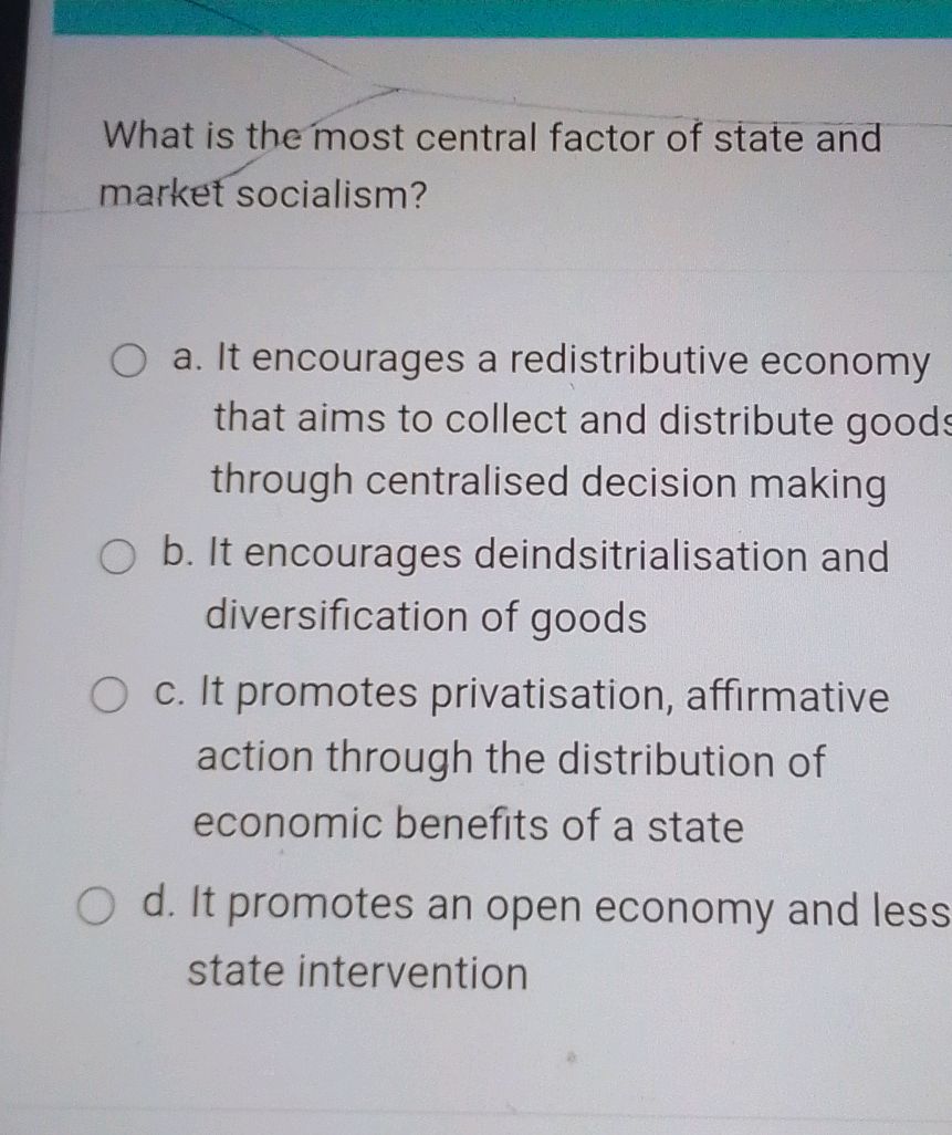 What is the most central factor of state and | StudyX
