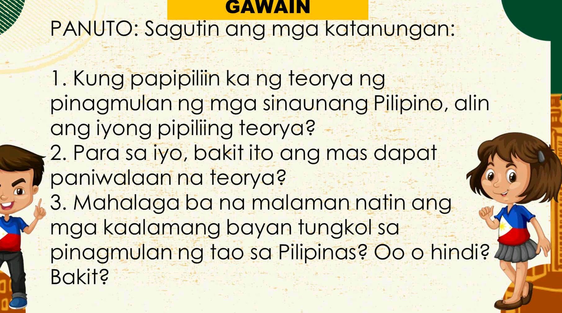 PANUTO: Sagutin ang mga katanungan: 1. Kung | StudyX