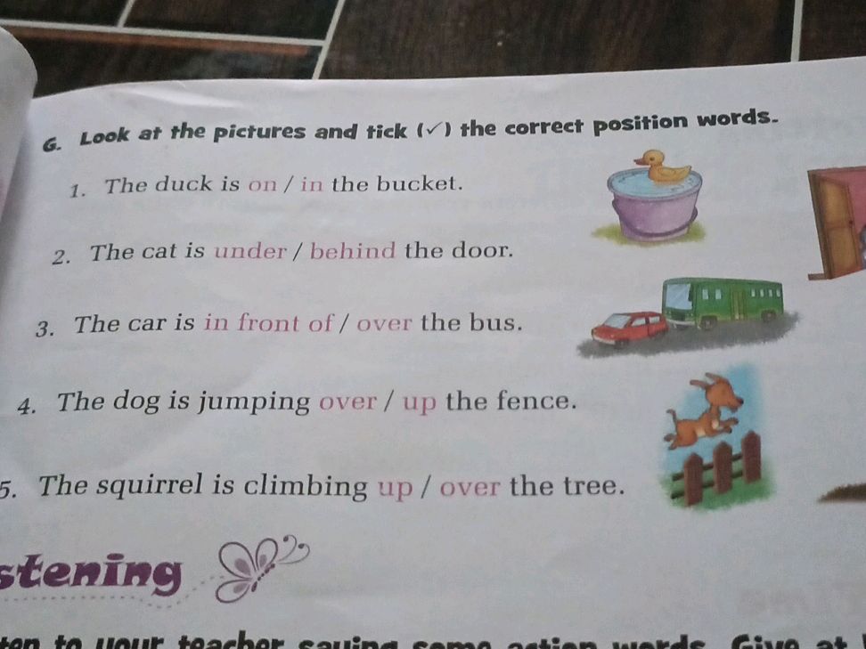 G. Look at the pictures and tick ( ) the | StudyX