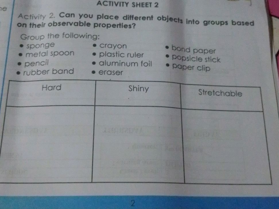 Activity 2. Can you place different objects | StudyX