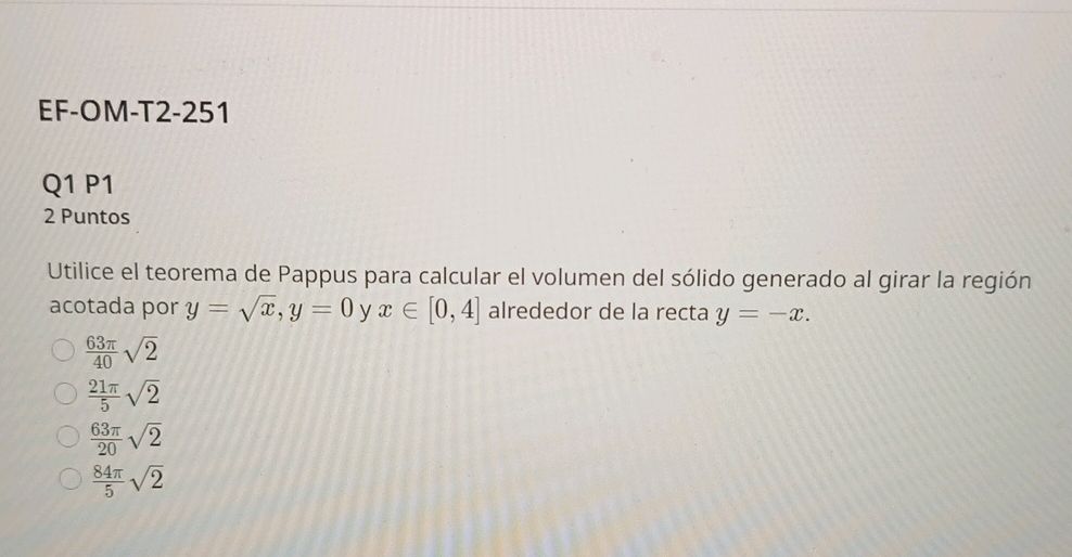 Utilice el teorema de Pappus para calcular | StudyX