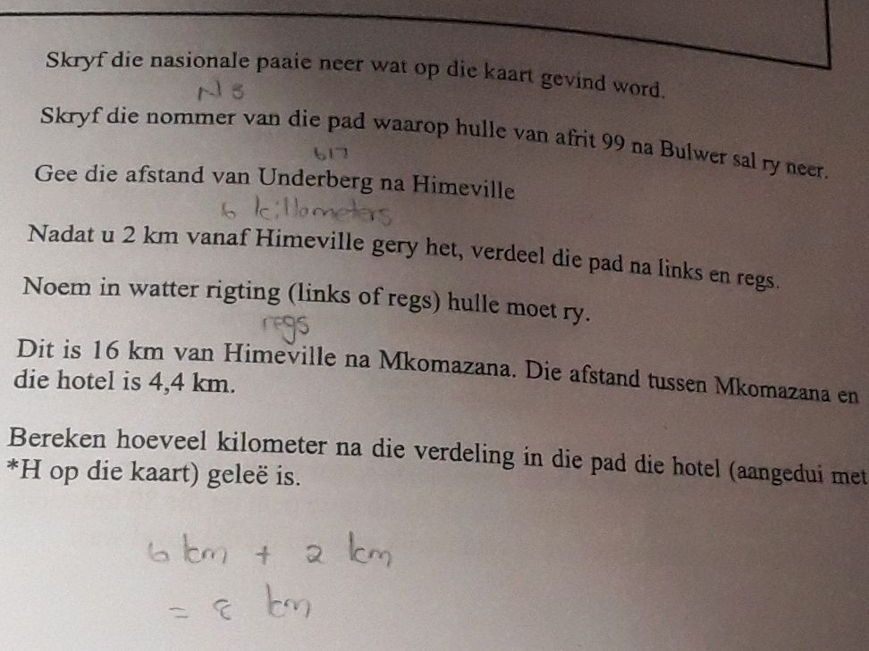 Skryf die nasionale paaie neer wat op die | StudyX