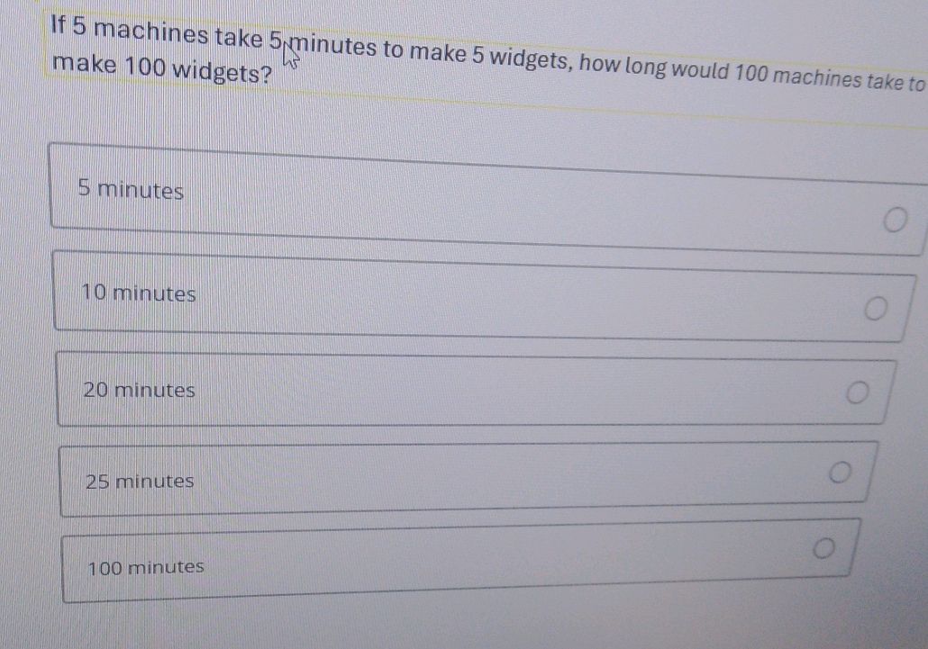 If 5 machines take 5 minutes to make 5 | StudyX