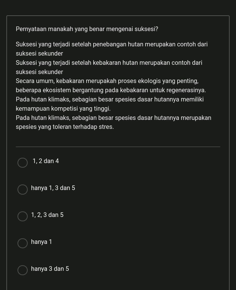 Pernyataan manakah yang benar mengenai | StudyX
