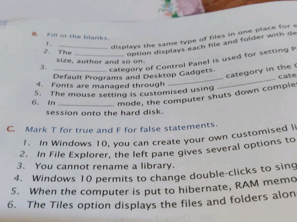 B. Fill in the blanks. 1. _______ displays | StudyX