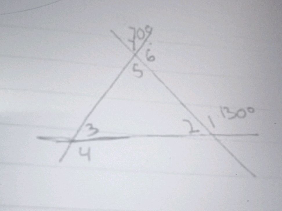 The image shows a triangle with some angles