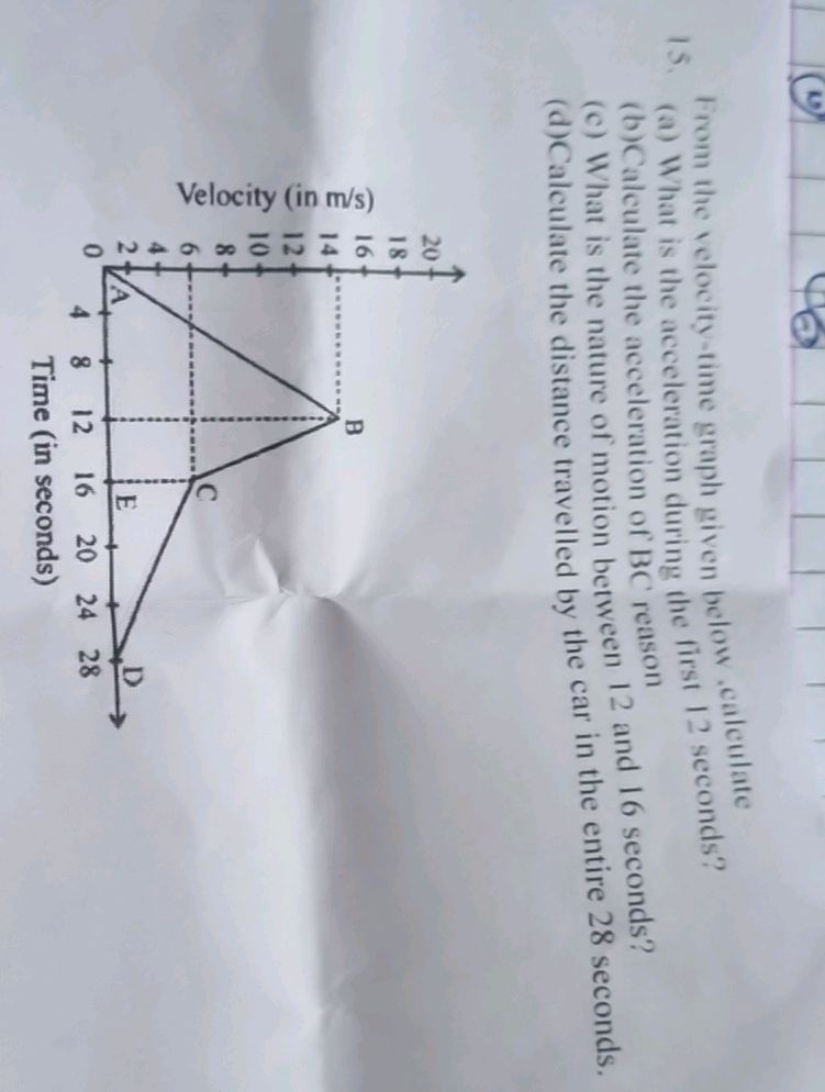 From the velocity-time graph given below, | StudyX