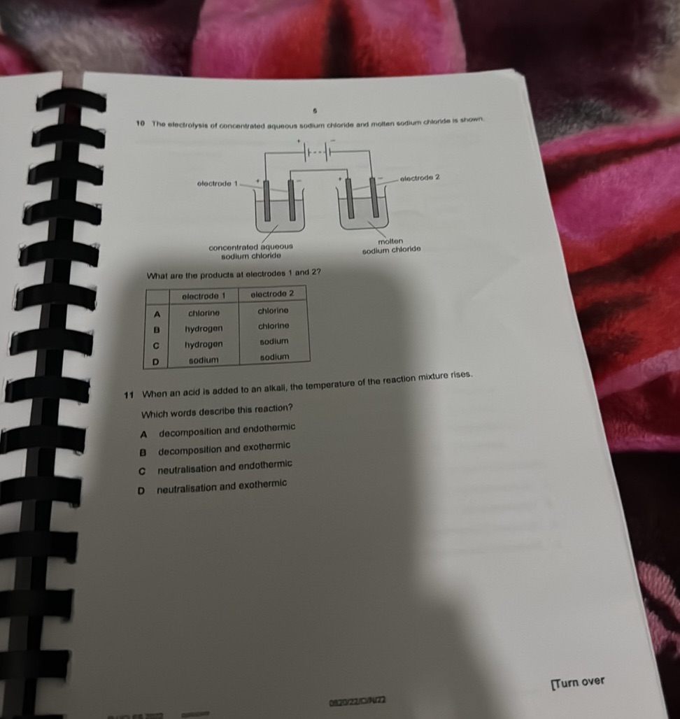 10 The electrolysis of concentrated aqueous | StudyX
