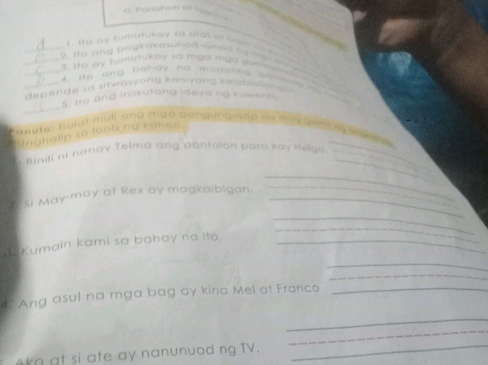 Panuto: Isulat muli ang mga pangungusap na | StudyX