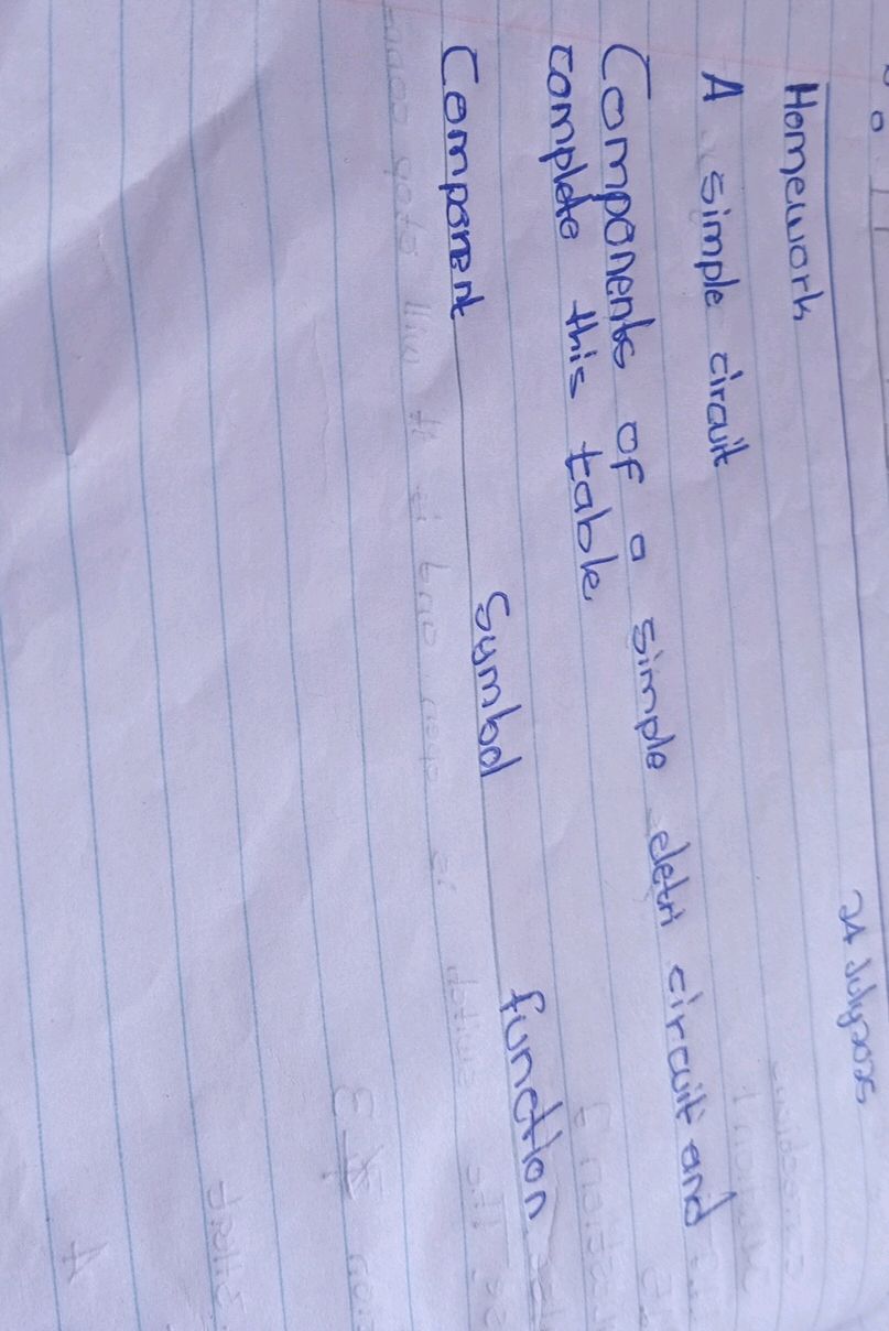 Components of a simple electric circuit and | StudyX