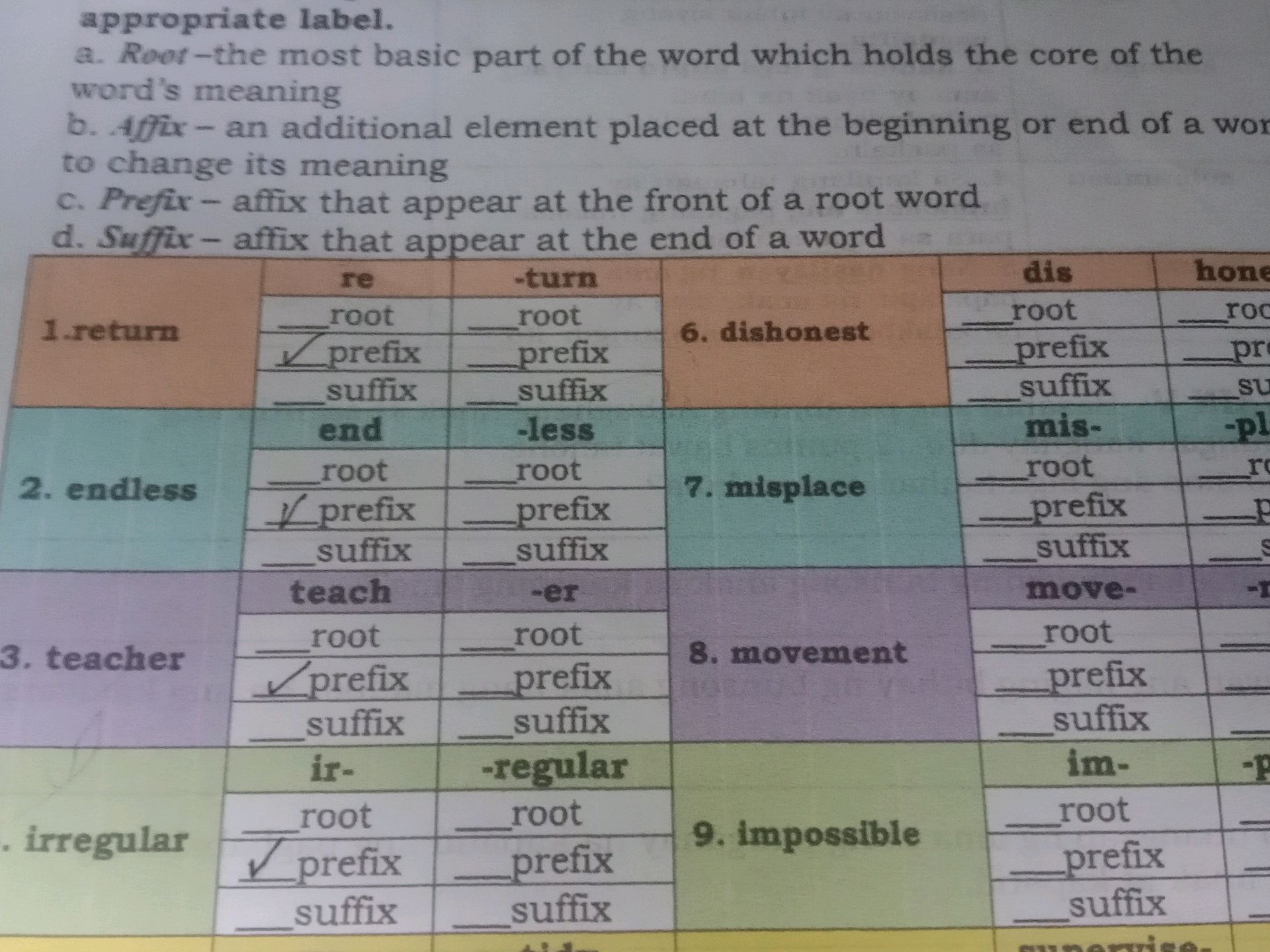 a. Root - the most basic part of the word | StudyX