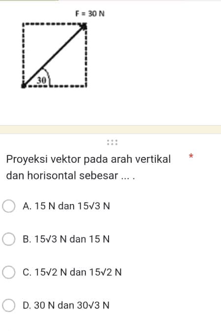 Proyeksi vektor pada arah vertikal dan | StudyX