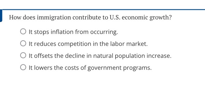 How does immigration contribute to U.S. | StudyX