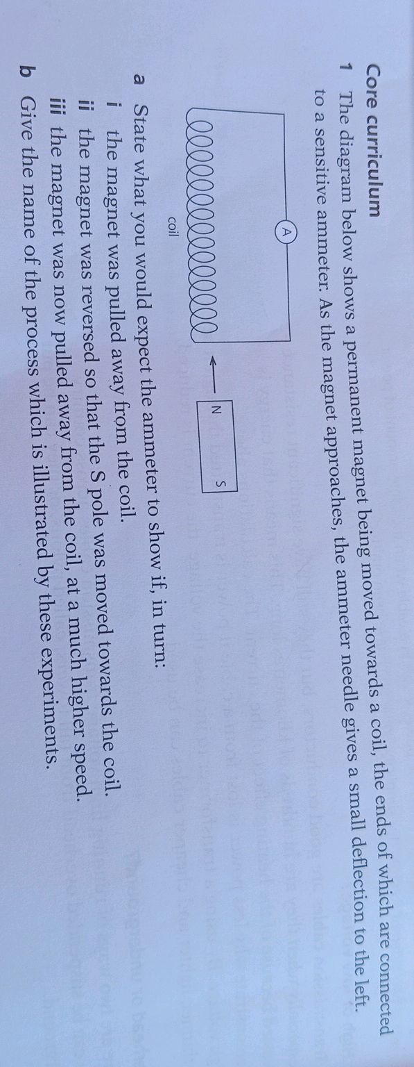 1 The diagram below shows a permanent magnet | StudyX