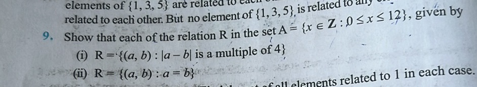 9. Show that each of the relation R in the | StudyX