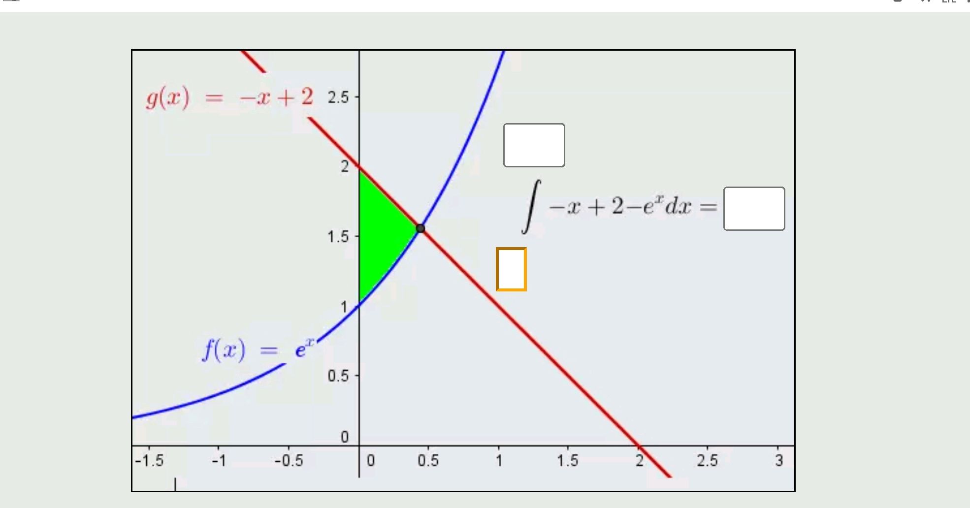Calculate the integral of -x + 2 - e^x | StudyX