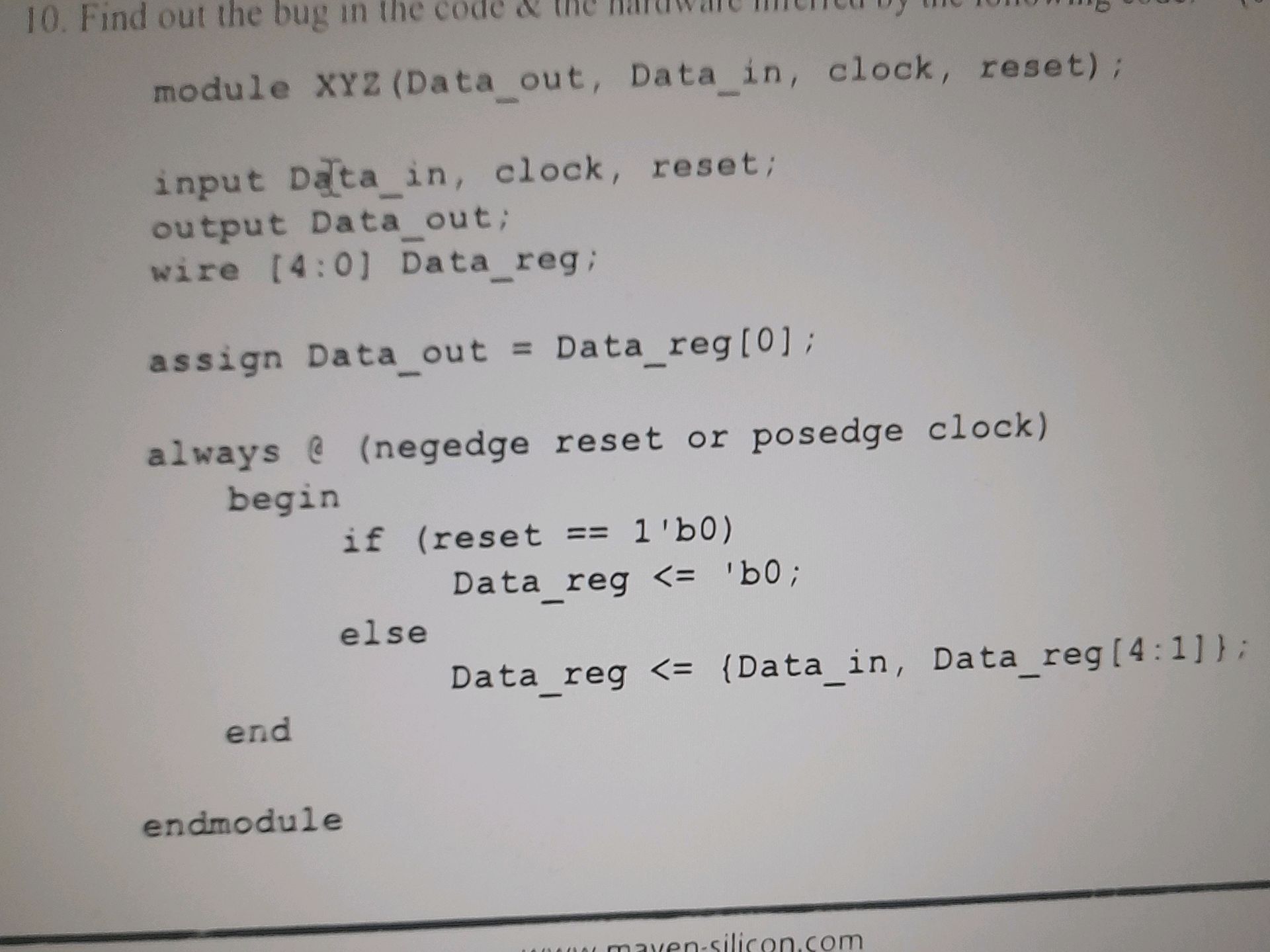 10. Find out the bug in the code the | StudyX