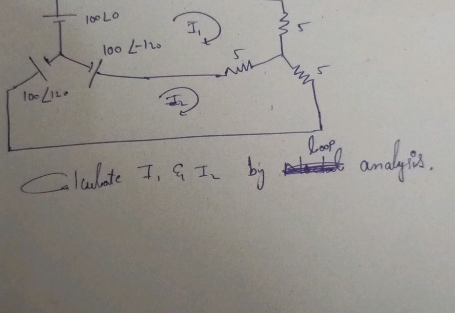Calculate $I_1$ $I_2$ by loop analysis. | StudyX