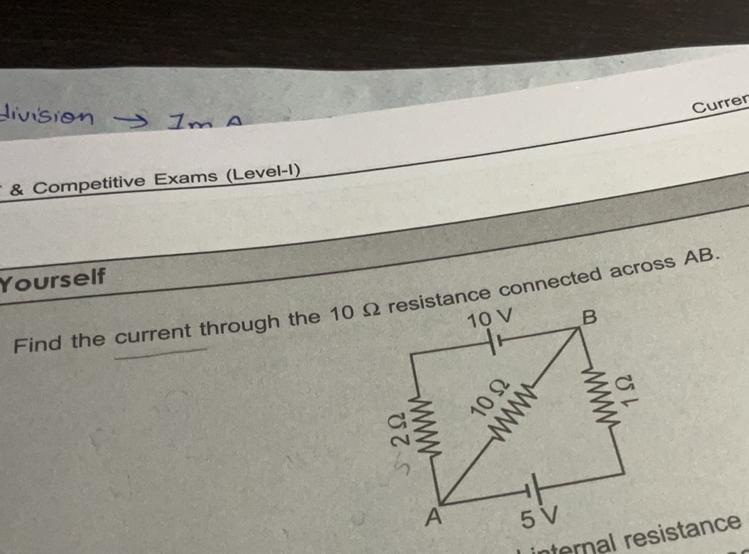 Find the current through the 10 ``` 10 V | StudyX