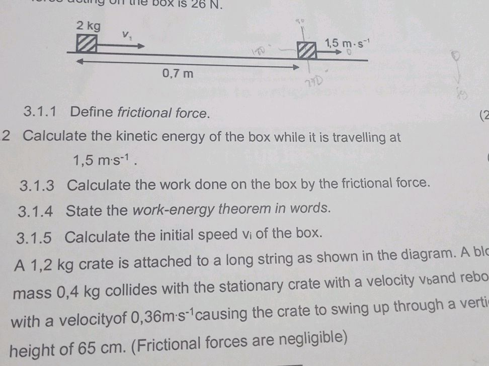 3.1.1 Define frictional force. 2 Calculate | StudyX