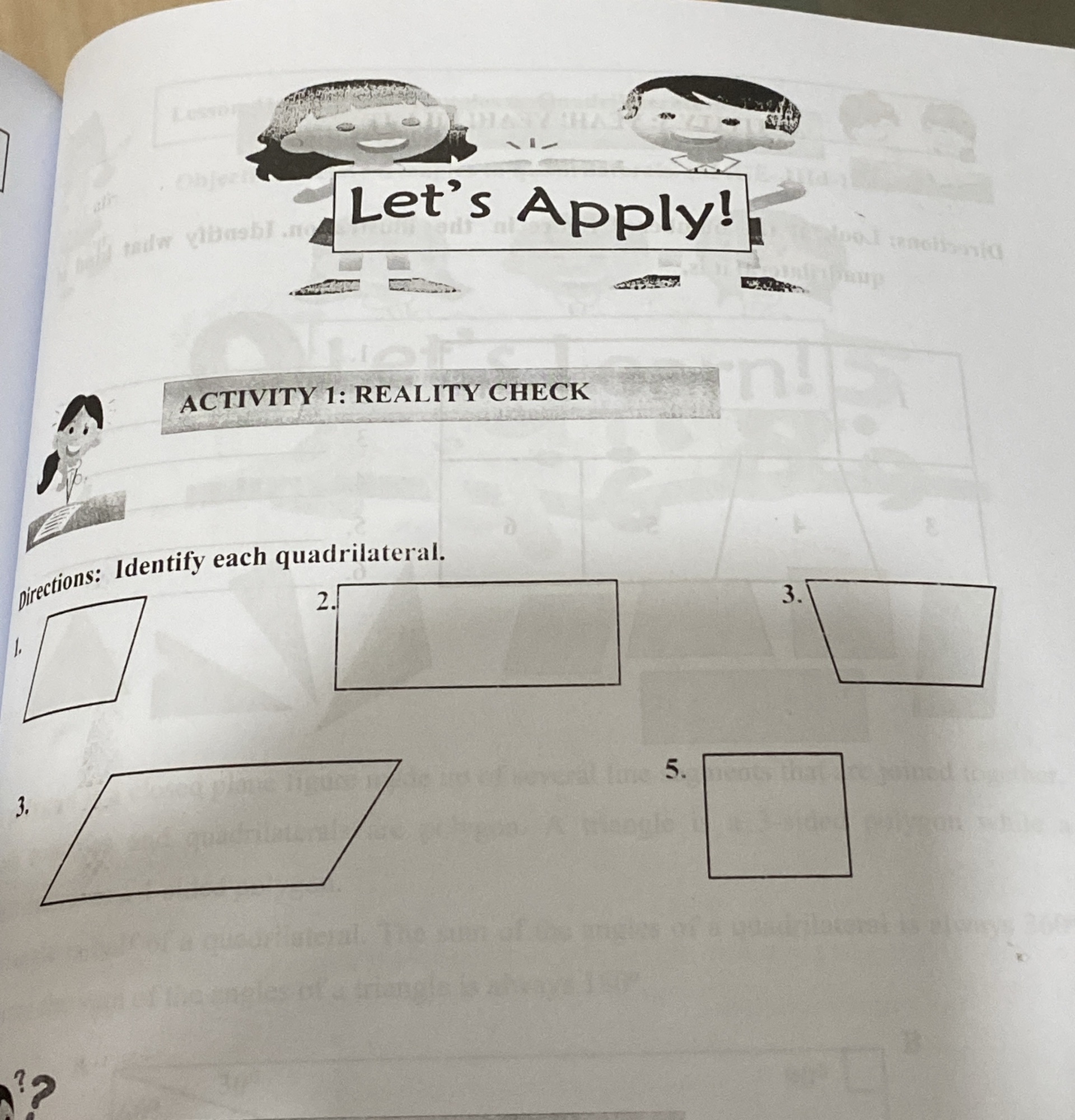 Directions: Identify each quadrilateral. 1.