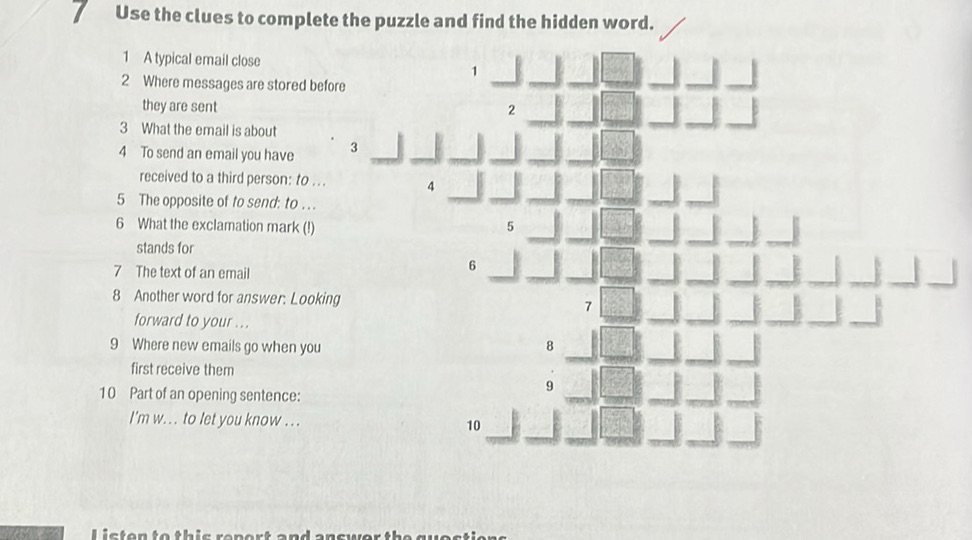 Use the clues to complete the puzzle and | StudyX