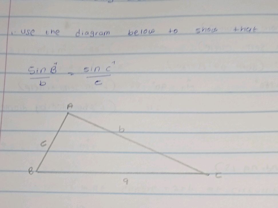 Use the diagram below to show that $ {sin | StudyX