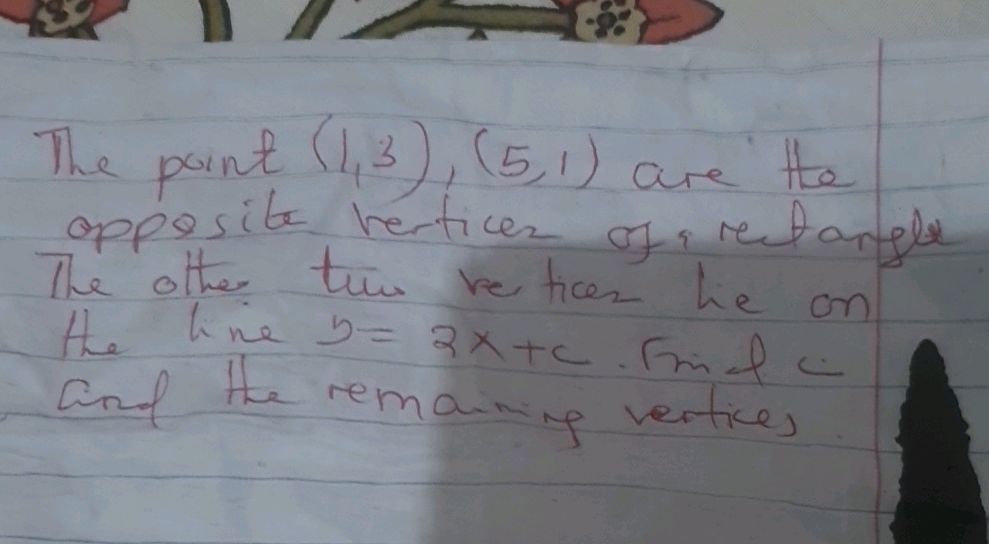 The point (1,3), (5,1) are the opposite | StudyX