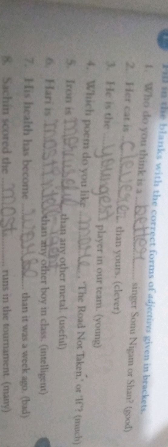 Fill in the blanks with the correct forms of | StudyX