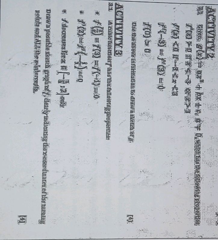 ACTIVITY 3 A cubic function has the | StudyX