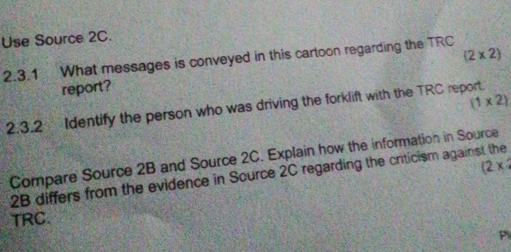 Use Source 2C. 2.3.1 What messages is | StudyX