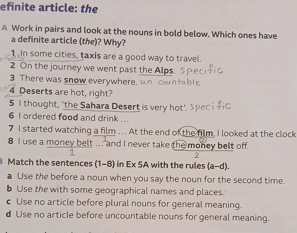 A Work in pairs and look at the nouns in