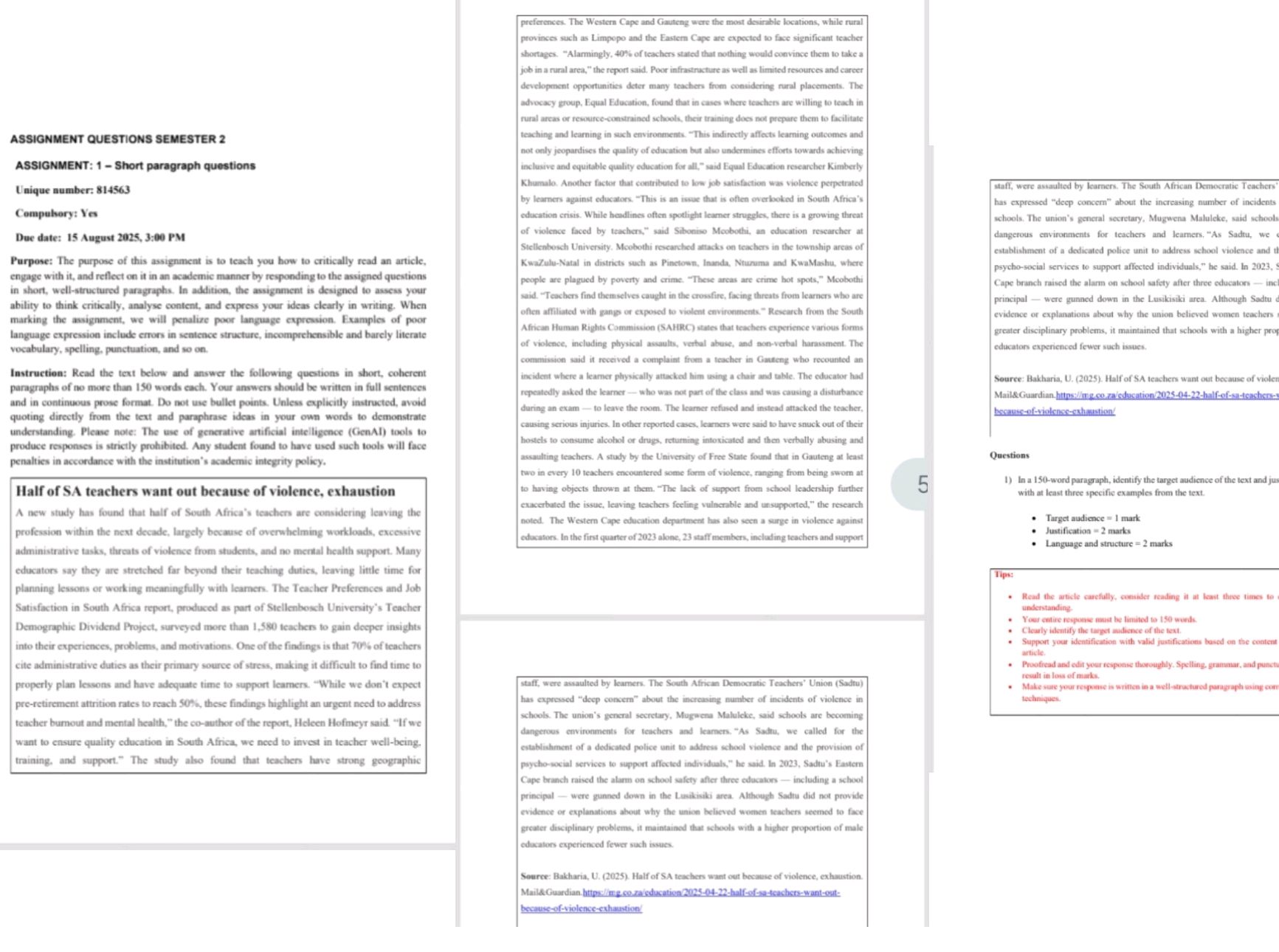 1) In a 150-word paragraph, identify the | StudyX