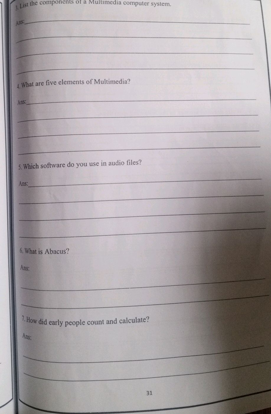 3. List the components of a Multimedia | StudyX