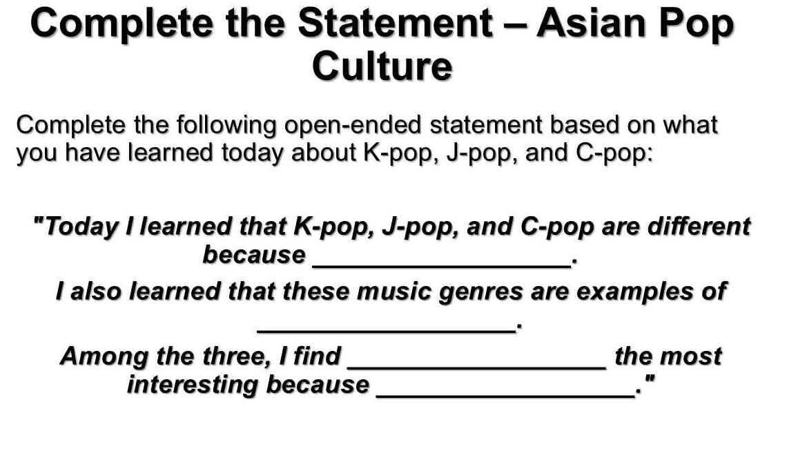 Complete the following open-ended statement | StudyX