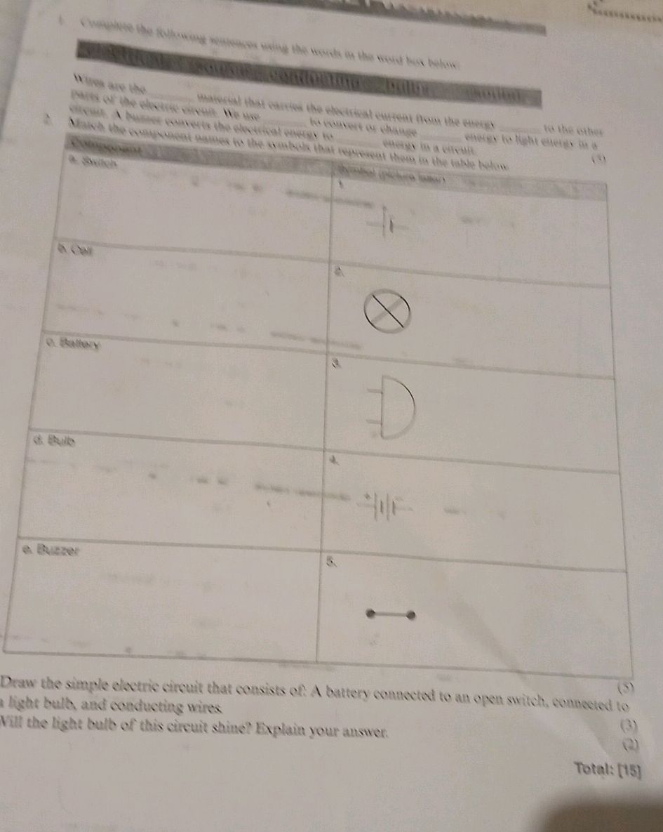 1. Complete the following sentences using | StudyX
