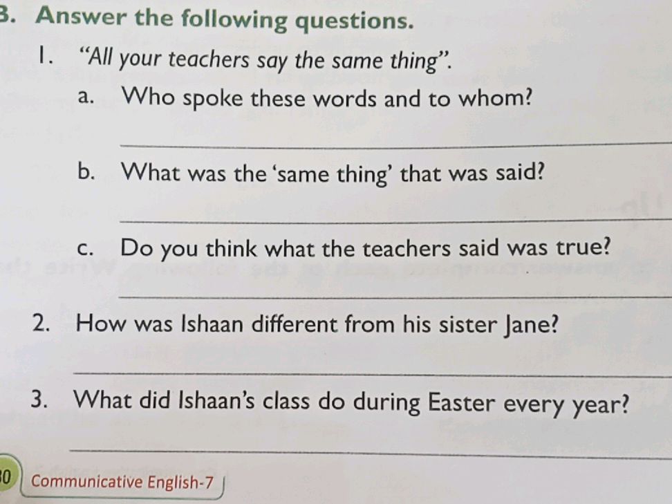 3. Answer the following questions. 1. "All | StudyX