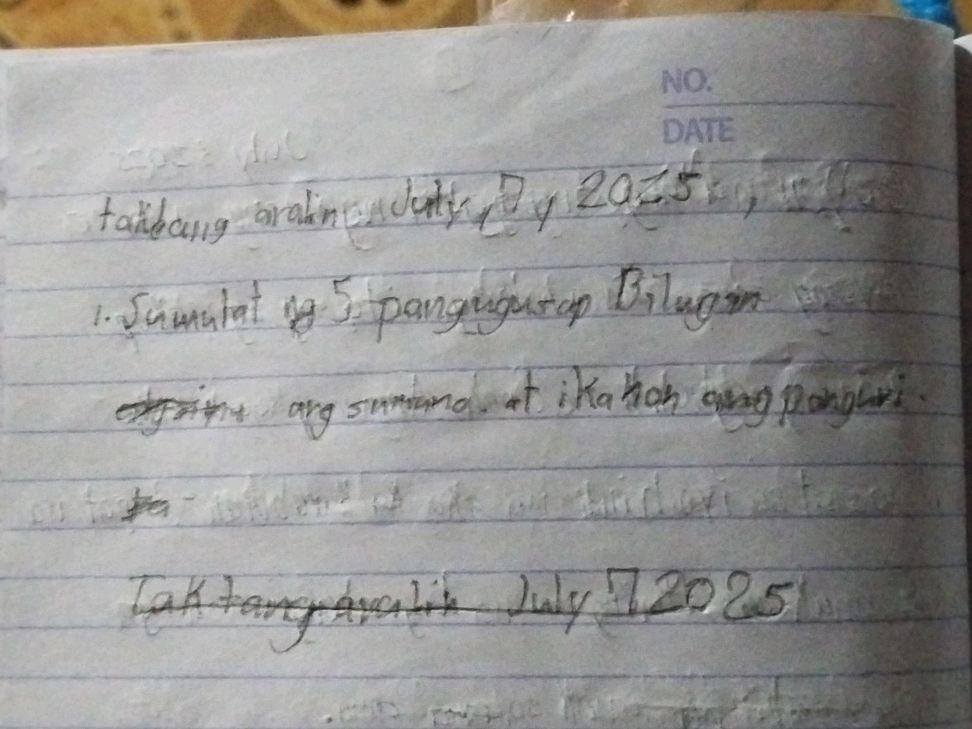 1. Sumulat ng 5 pangungusap Bilugan Afrin | StudyX