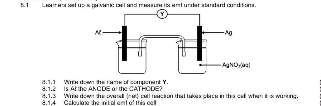 8.1 Learners set up a galvanic cell and | StudyX